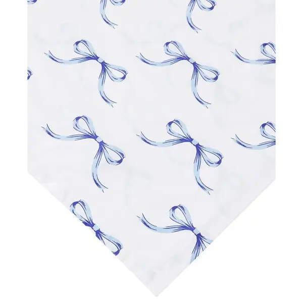 BEDFORD LANE Crisp Bows Percale Duvet Cover Set, Twin - Blue