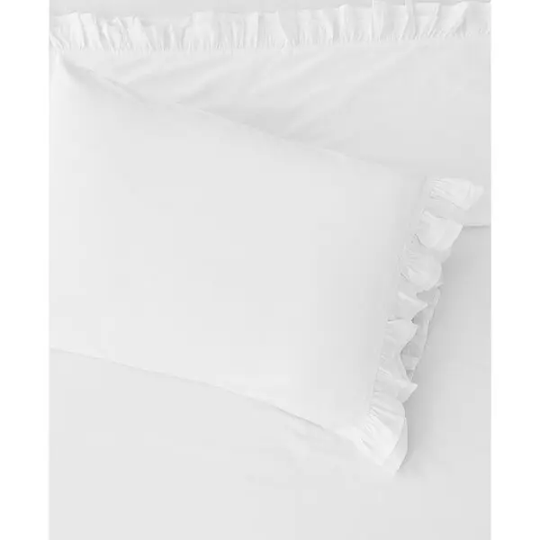 BEDFORD LANE Double Ruffle Percale Sheet Set, King