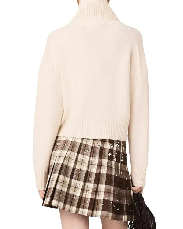 Maje Jamian Checked Flannel Skirt