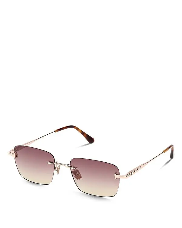 TOM FORD Jake Rectangular Sunglasses - Gold/violet