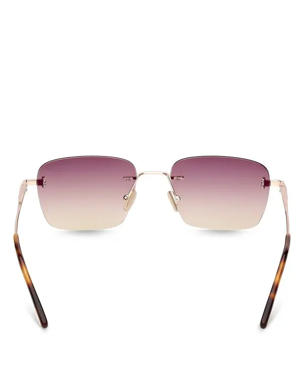 TOM FORD Jake Rectangular Sunglasses - Gold/violet