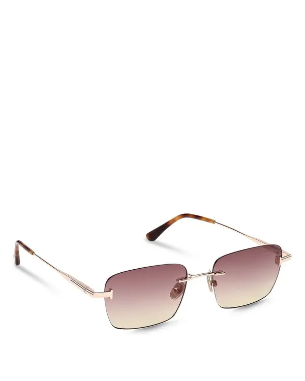 TOM FORD Jake Rectangular Sunglasses - Gold/violet