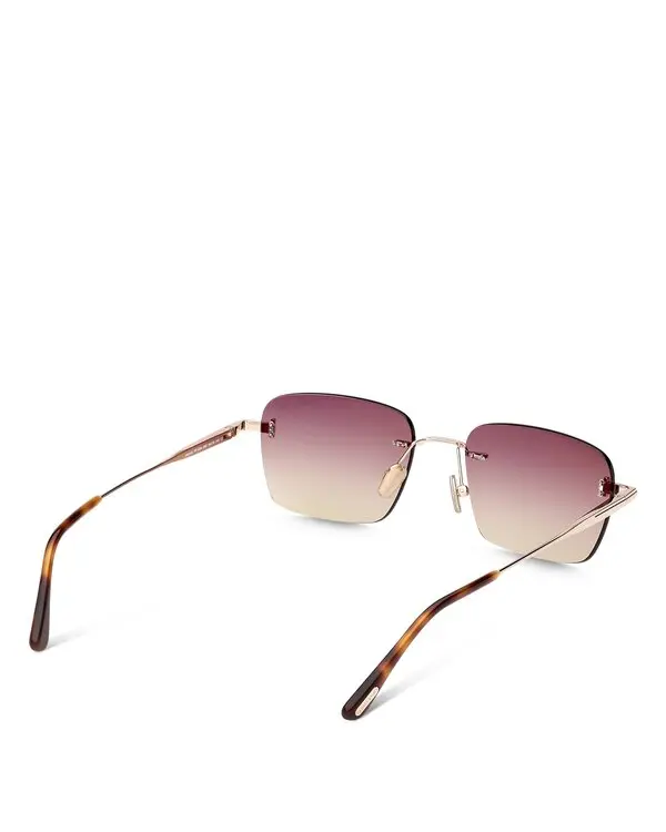 TOM FORD Jake Rectangular Sunglasses - Gold/violet