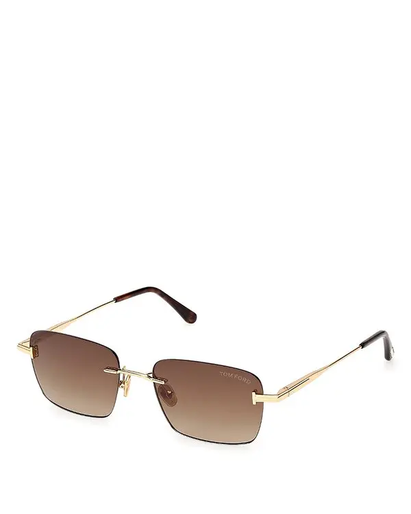 TOM FORD Jake Rectangular Sunglasses - Gold
