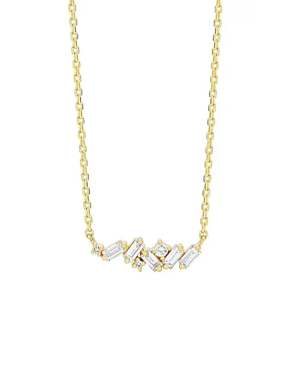 SUZANNE KALAN Classic Diamond Bar Necklace - Gold