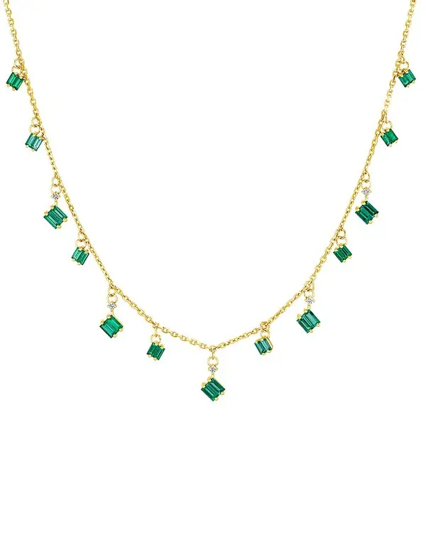 SUZANNE KALAN Emerald Cascade Necklace - Gold