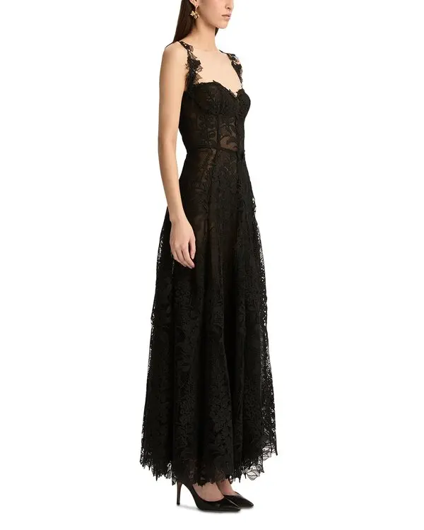 light blue lace dress with sleeves High Neck Lace Dress-Blue main image 1