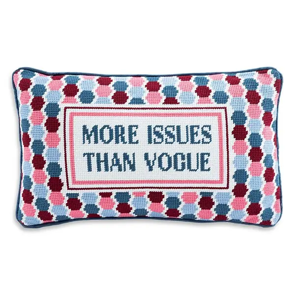 FURBISH More Issues Than Vogue Needlepoint Pillow - Green