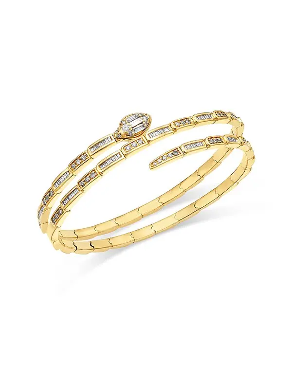 Bloomingdale'S 14k Yellow Diamond Serpent Bangle Bracelet - Gold