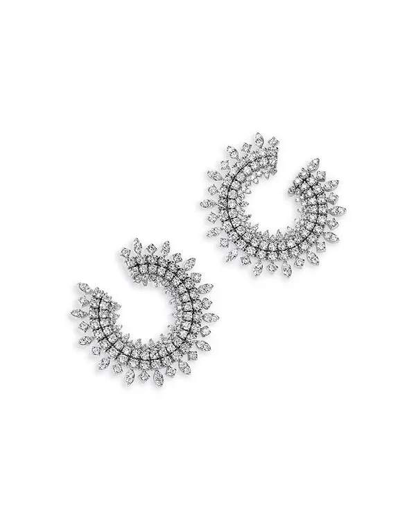 Bloomingdale'S 14k Diamond Hoop Earrings 2.0 Tcw - White Gold