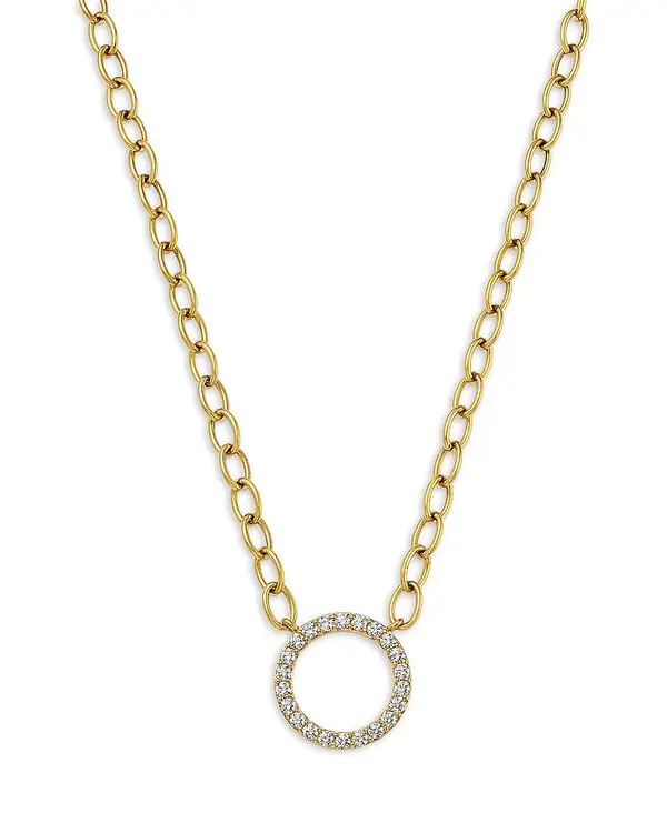 Bloomingdale'S Diamond Circle Pendant Necklace In 14k Yellow - Gold