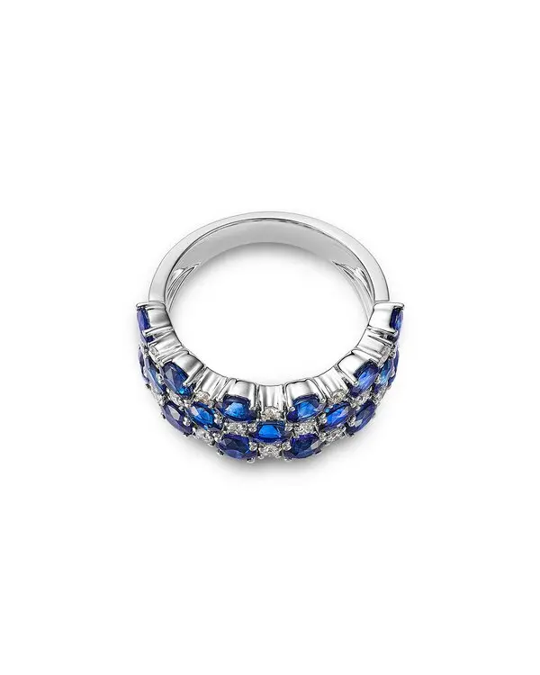 Bloomingdale'S Sapphire And Diamond Multi Row Ring - Blue/white