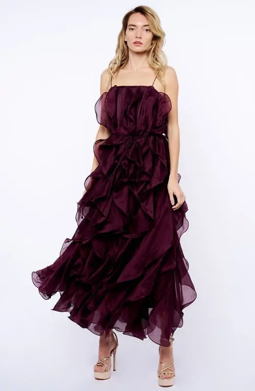CIEBON Irina Structured Ruffle Cocktail Dress