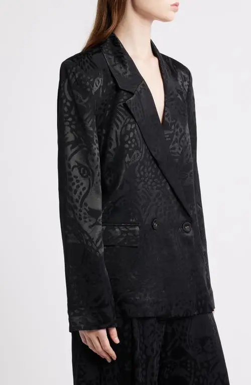 Farm Rio Leopard Jacquard Blazer
