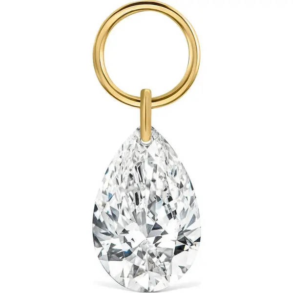MARIA TASH Pear Diamond Charm - Yellow Gold