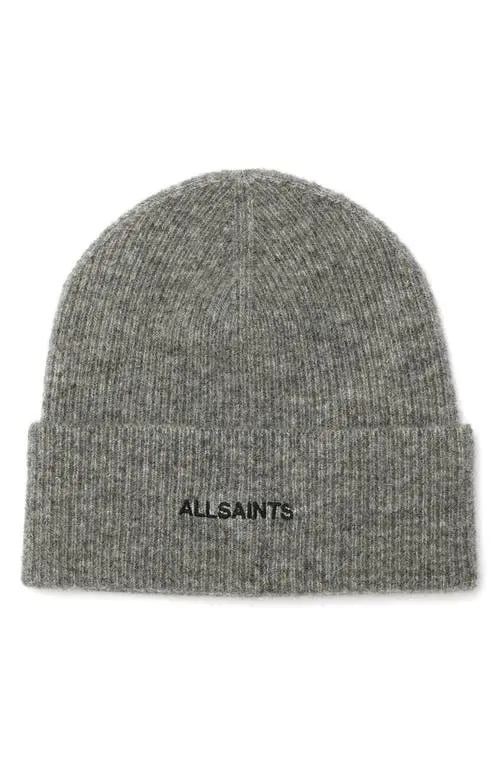 ALLSAINTS Underground Rib Beanie - Grey Marled