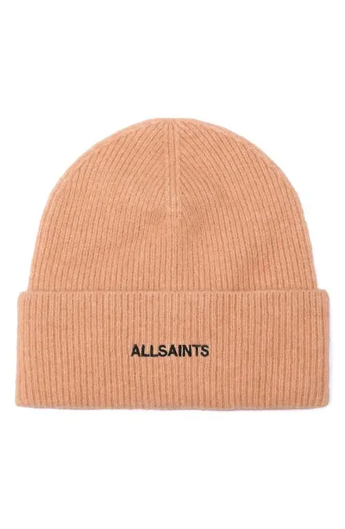ALLSAINTS Underground Rib Beanie - Misty Rose Pink