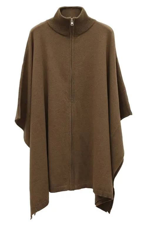 ALLSAINTS Zip-up Poncho - Pine Bark Brown