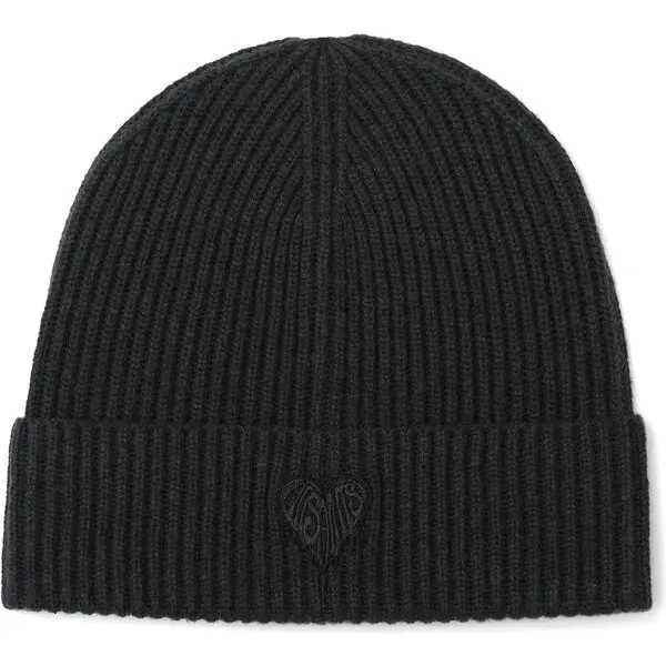 ALLSAINTS Heart Logo Ribbed Beanie - Collegiate Blue