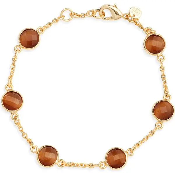 KIARA BY KI-ELE Tiger's Eye Station Bracelet - Gold