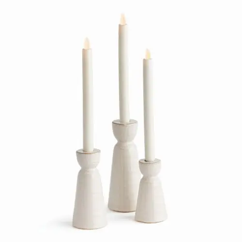 NAPA HOME & GARDEN Libbey Taper Candle Holders - Off-white