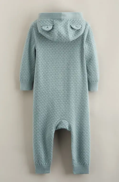 Nordstrom Pointelle Sweater Romper With Hood - Teal Mist