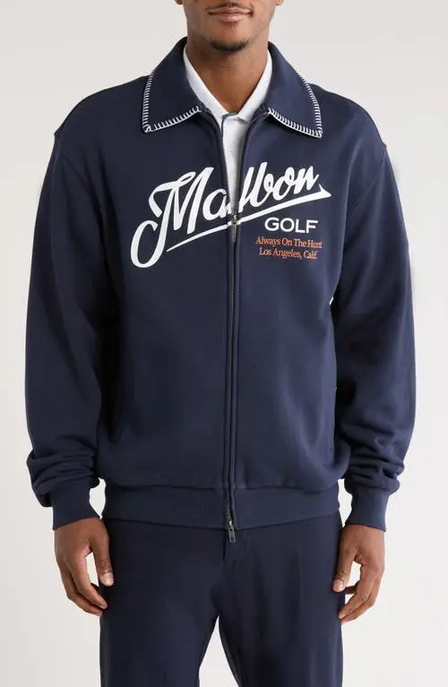 MALBON Maxwell Logo Zip-up Cotton Sweatshirt