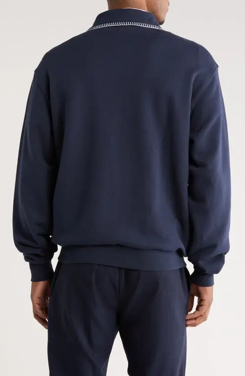 MALBON Maxwell Logo Zip-up Cotton Sweatshirt