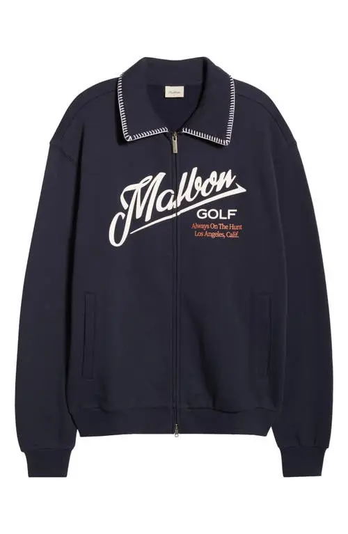 MALBON Maxwell Logo Zip-up Cotton Sweatshirt