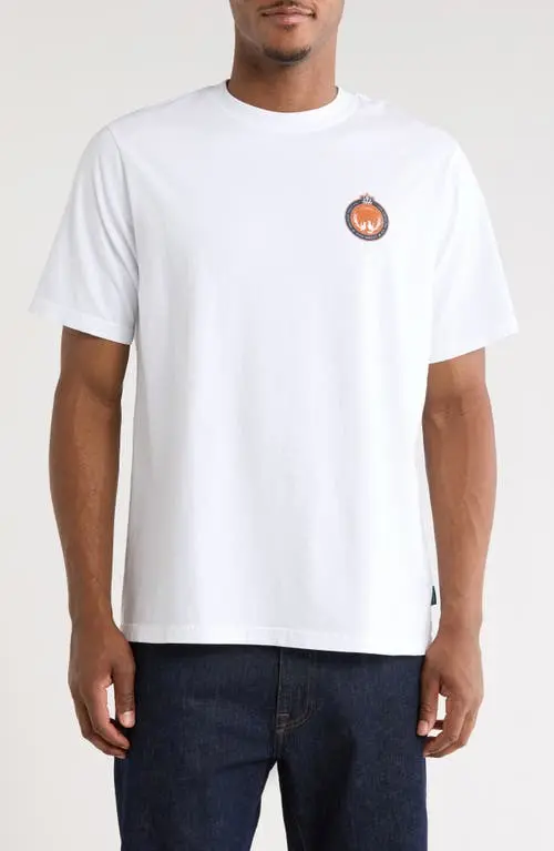 MALBON Bermuda Maxwell Crest Cotton Graphic T-shirt - White