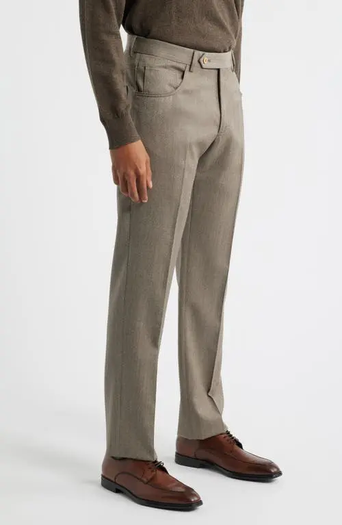 Zanella Parker Stretch Wool Trousers - Khaki