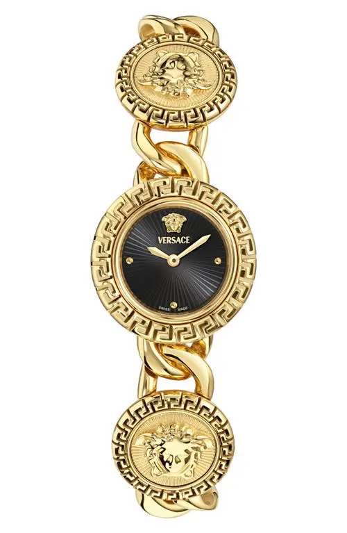 Versace La Greca Stud Icon Two-tone Bracelet Watch - Yellow Gold