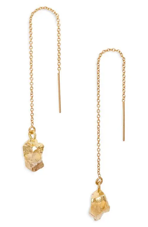 KIARA BY KI-ELE Aya Citrine Threader Earrings - Gold