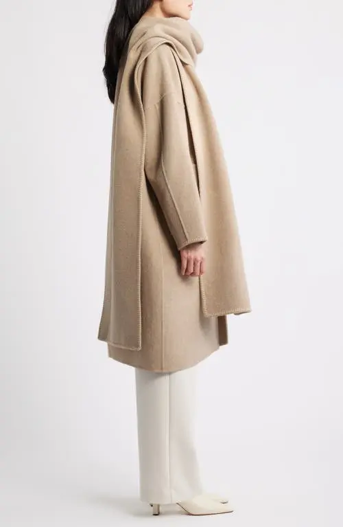 BOSS Chalet Wool-blend Double-face Coat With Scarf