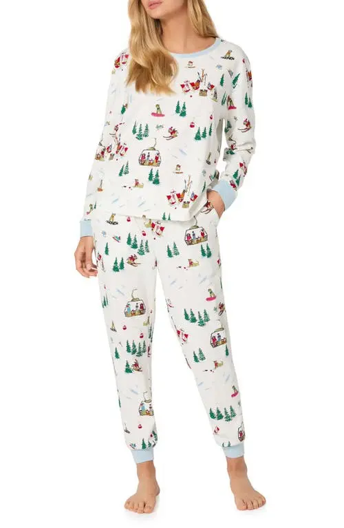 BEDHEAD PAJAMAS Holiday Print Stretch Organic Cotton Pajamas - Ski Pups