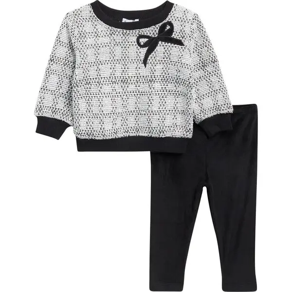 Splendid Bow Tweed Sweatshirt & Leggings Set
