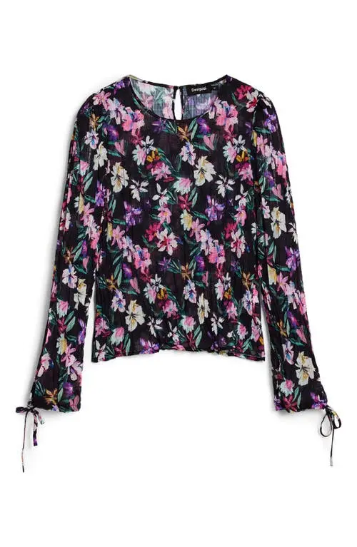 Desigual Floral Pintuck Top