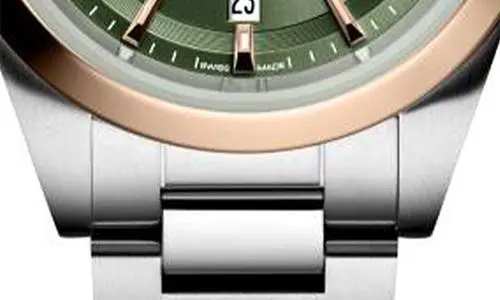 LONGINES Conquest 18k Rose Gold Bezel Automatic Bracelet Watch - Green