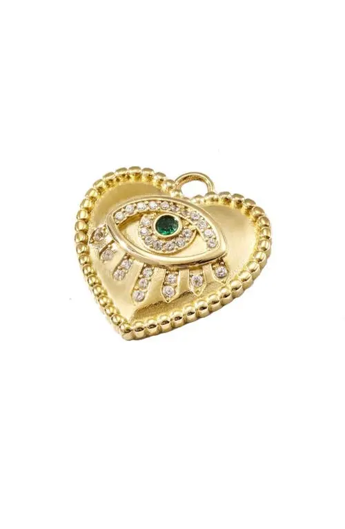 JANE BASCH DESIGNS Evil Eye Heart Charm - Yellow