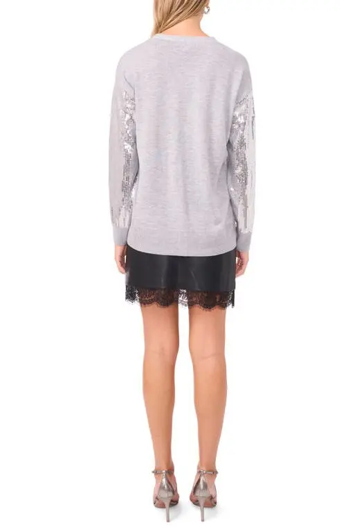 Vince Camuto Sequin Cardigan - Light Heather Grey