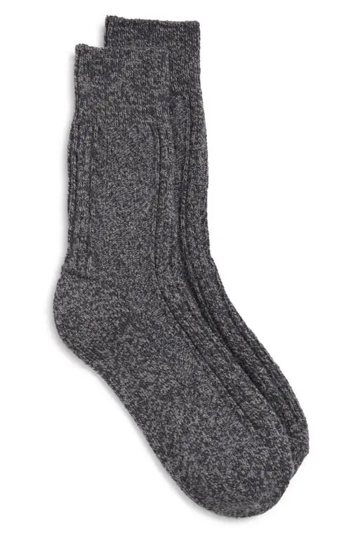 Nordstrom Cable Crew Socks - Charcoal Heather