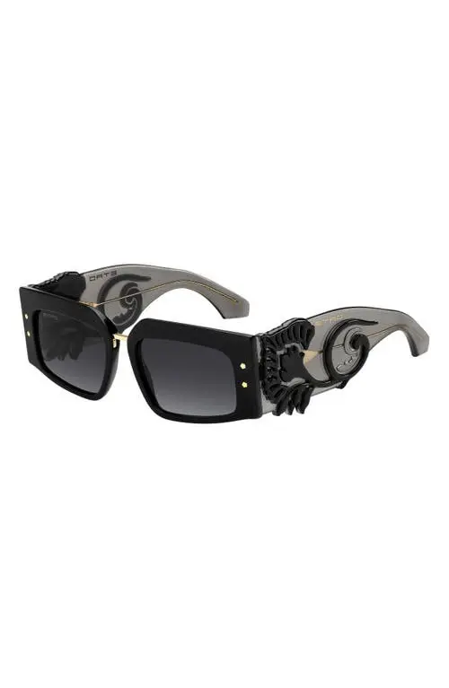 Etro Blossom 54mm Rectangular Sunglasses - Black/dark Grey Sf