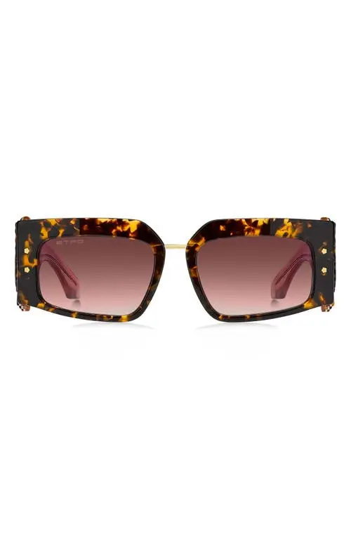 Etro Blossom 54mm Rectangular Sunglasses - Havana/pink