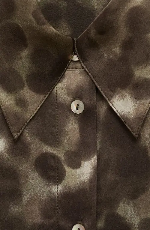 Mango Print Satin Shirt