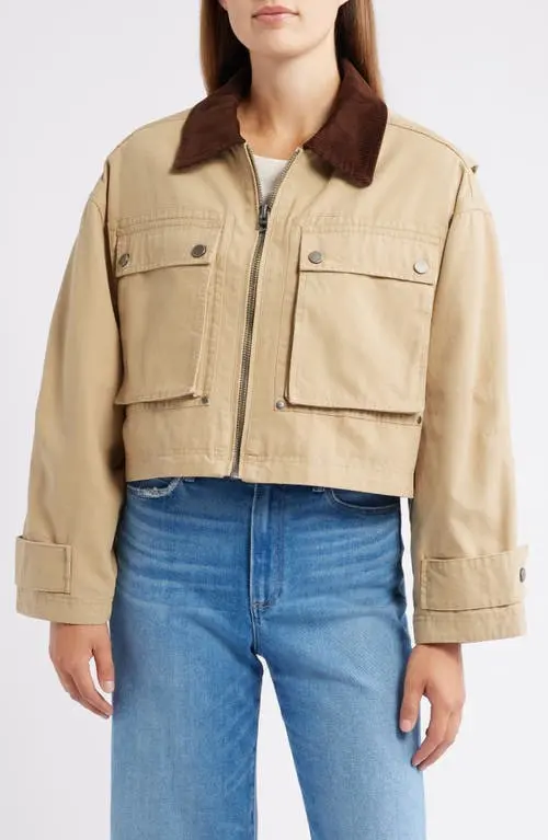 Lucky Brand Waxed Cotton Boxy Cargo Jacket