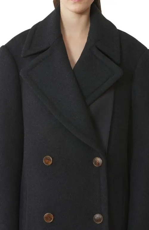 LANVIN Wool Double-breasted Pea Coat - Anthracite