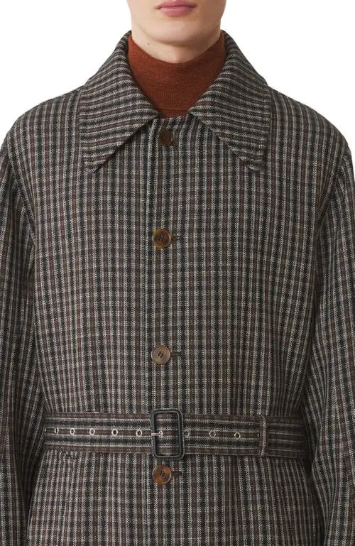 LANVIN Checked Wool Car Coat