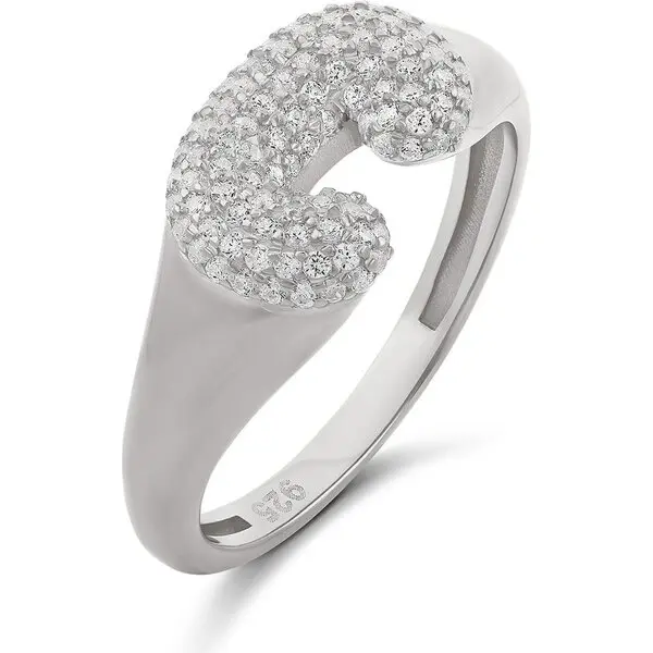 SHYMI Pavé Bubble Initial Ring - Silver