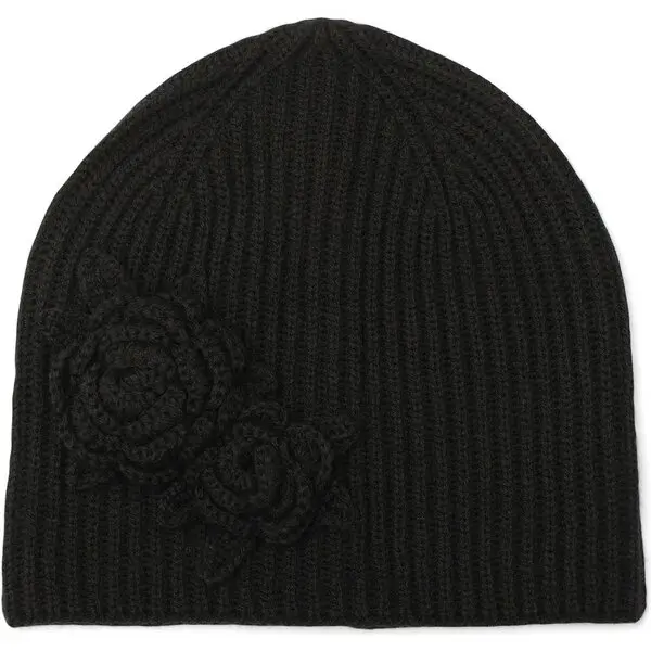 Kate Spade New York Park Roses Beanie - Black