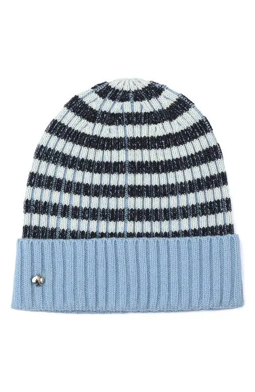 Kate Spade New York Stripe Cuff Beanie - Blue Multi